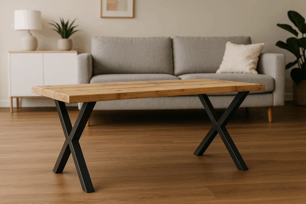 How to Make a Coffee Table with Scaffold Boards and Steel Box Section ...